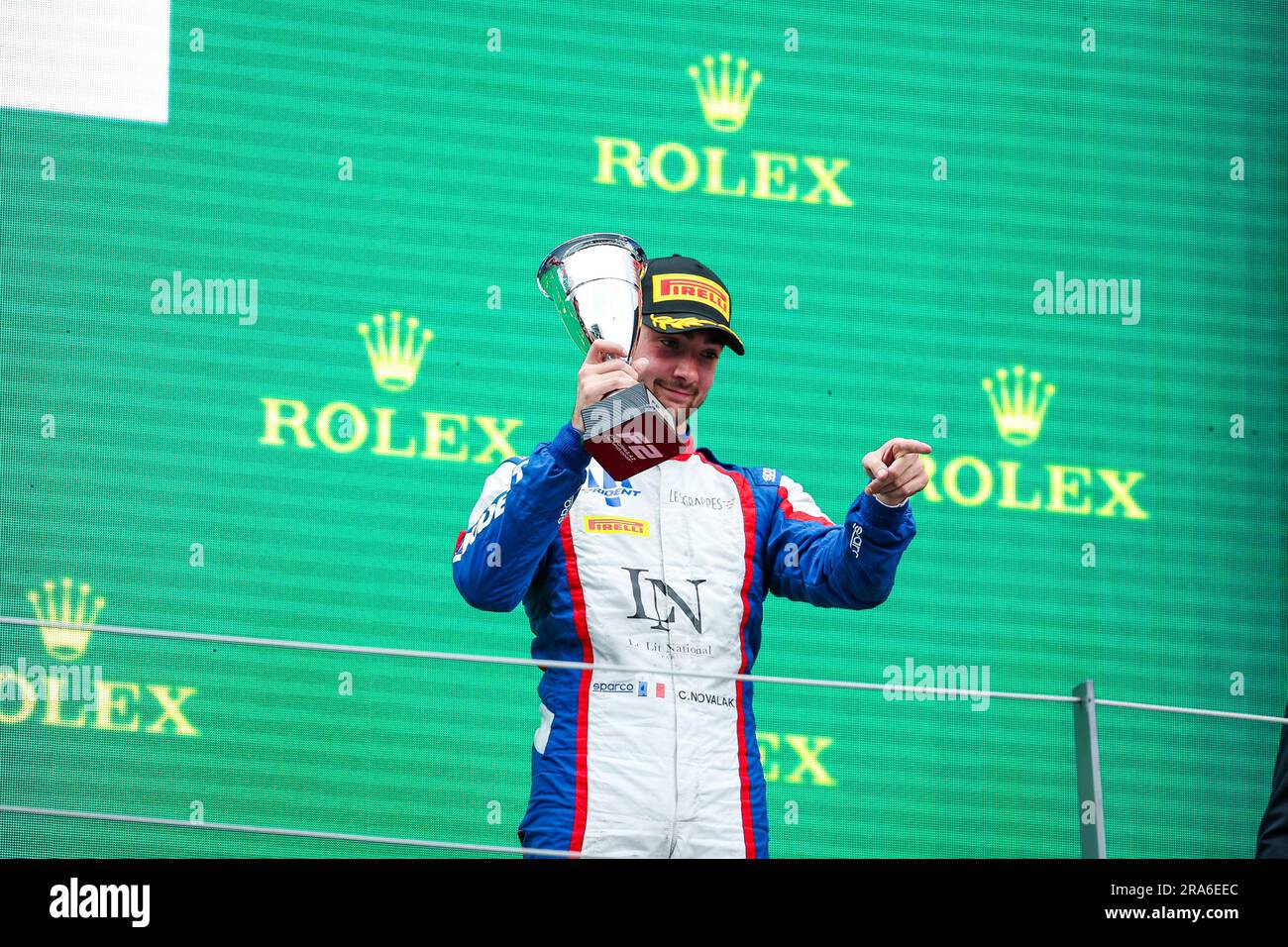 NOVALAK Clement (fra), Trident Racing, Dallara F2, portrait podiul during the 7th round of the ...