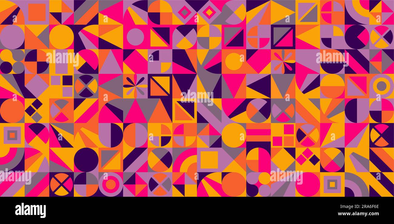 Abstract Seamless Pattern Of Arbitrary Geometric Shapes Template For