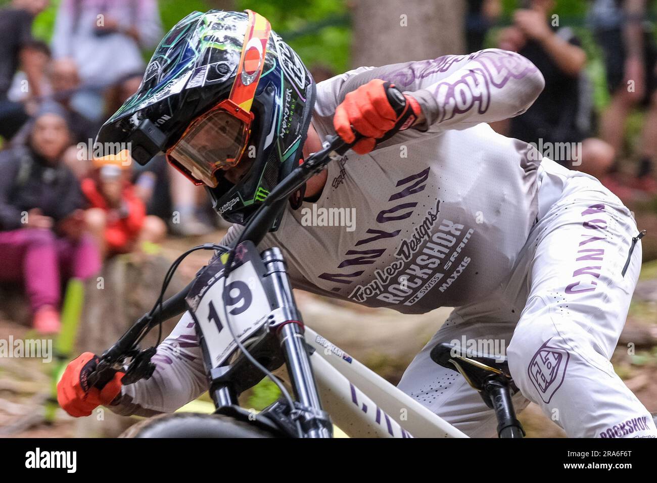 Troy Brosnan (AUS) in action during DH Elite Men race, at UCI MTB World ...