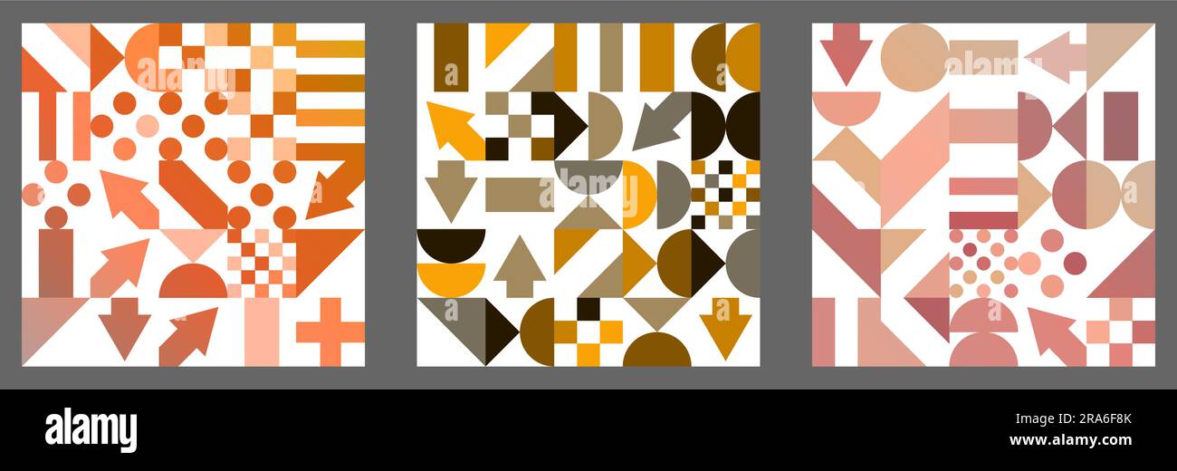 Abstract Seamless Pattern Of Arbitrary Geometric Shapes Template For