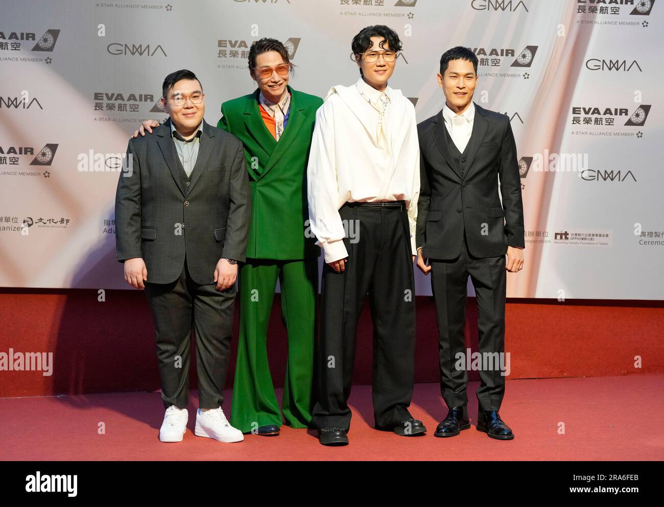 Taiwanese pop group Cosmos People pose for a photo as they arrive for ...