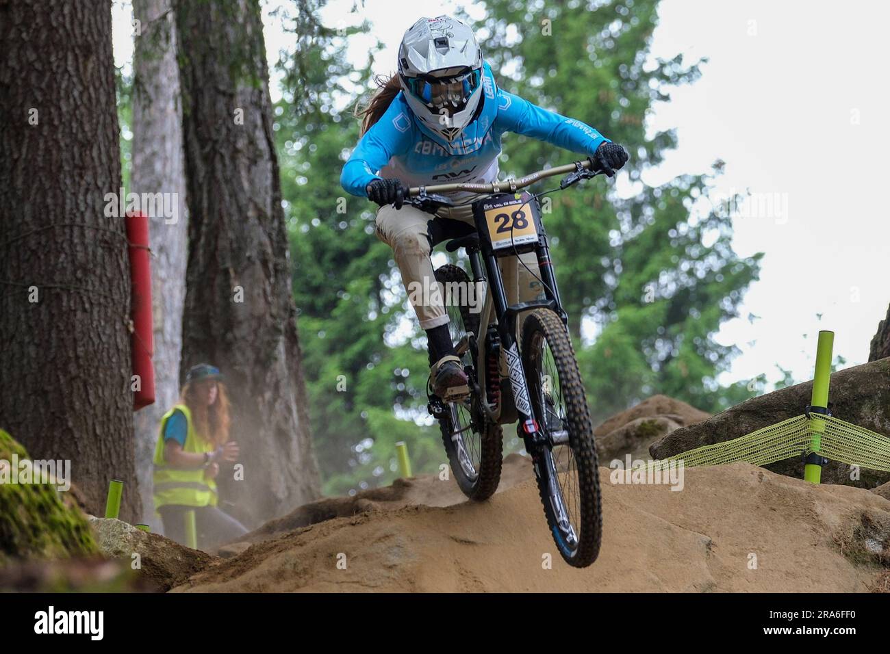 Lisa Baumann (SUI) in action during DH Elite Women race, at UCI MTB ...