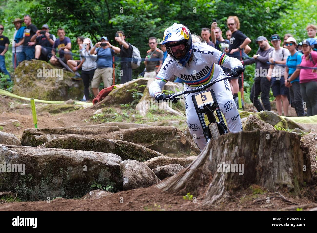 Valentina Holl (AUT) in action during DH Elite Women race, at UCI MTB World Cup 2023, Val di ...