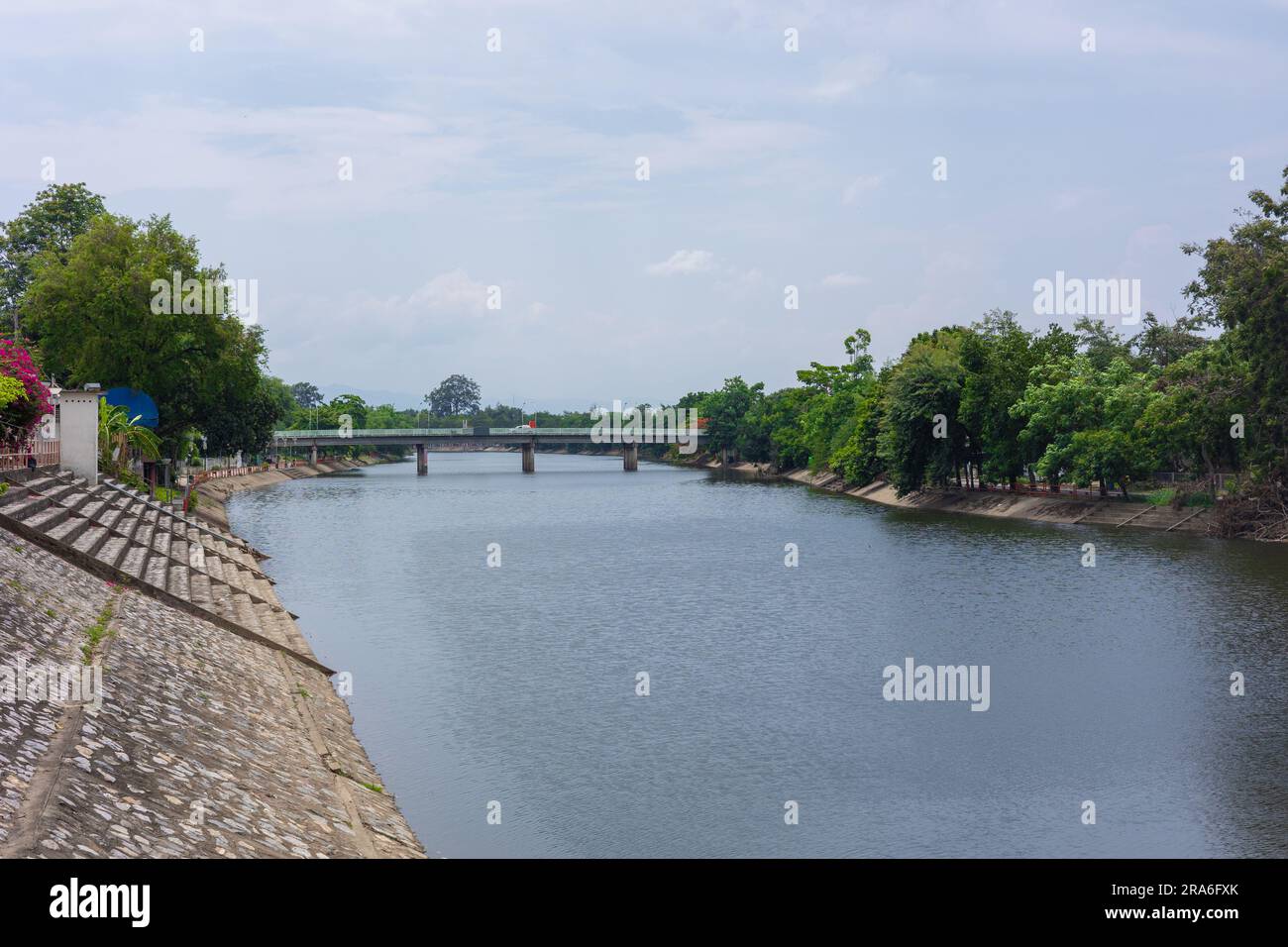 Lampang Wang River , beautiful nature landscape of irrigation water ...