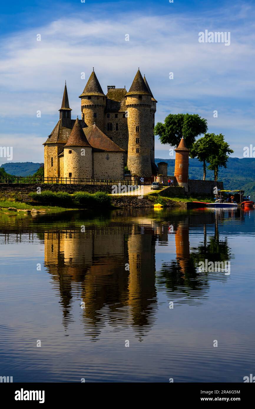 Chateau de Val, Lanobre, Auvergne-Rhône-Alpes, France. The fairytale ...