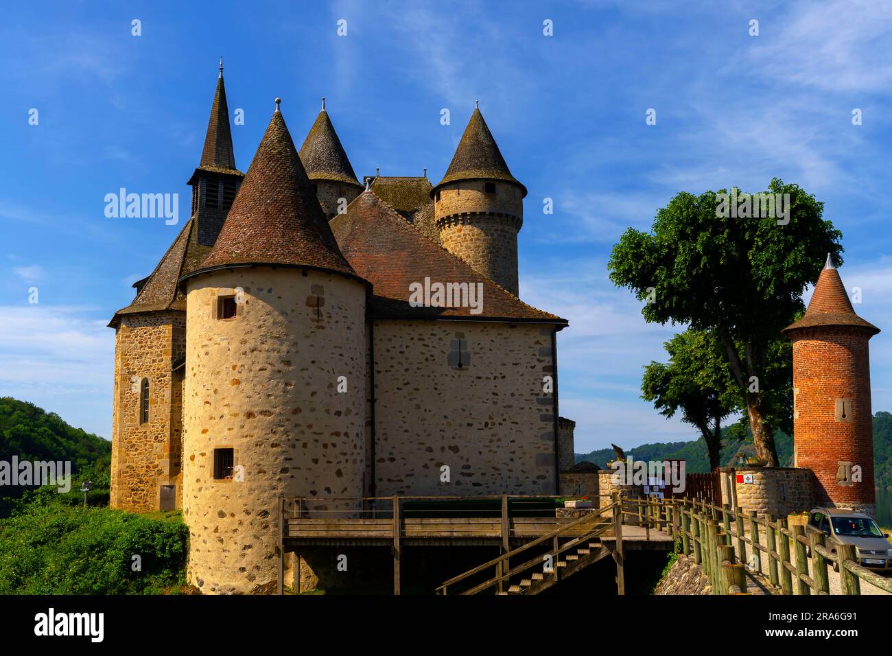 Chateau de Val, Lanobre, Auvergne-Rhône-Alpes, France. The fairytale ...