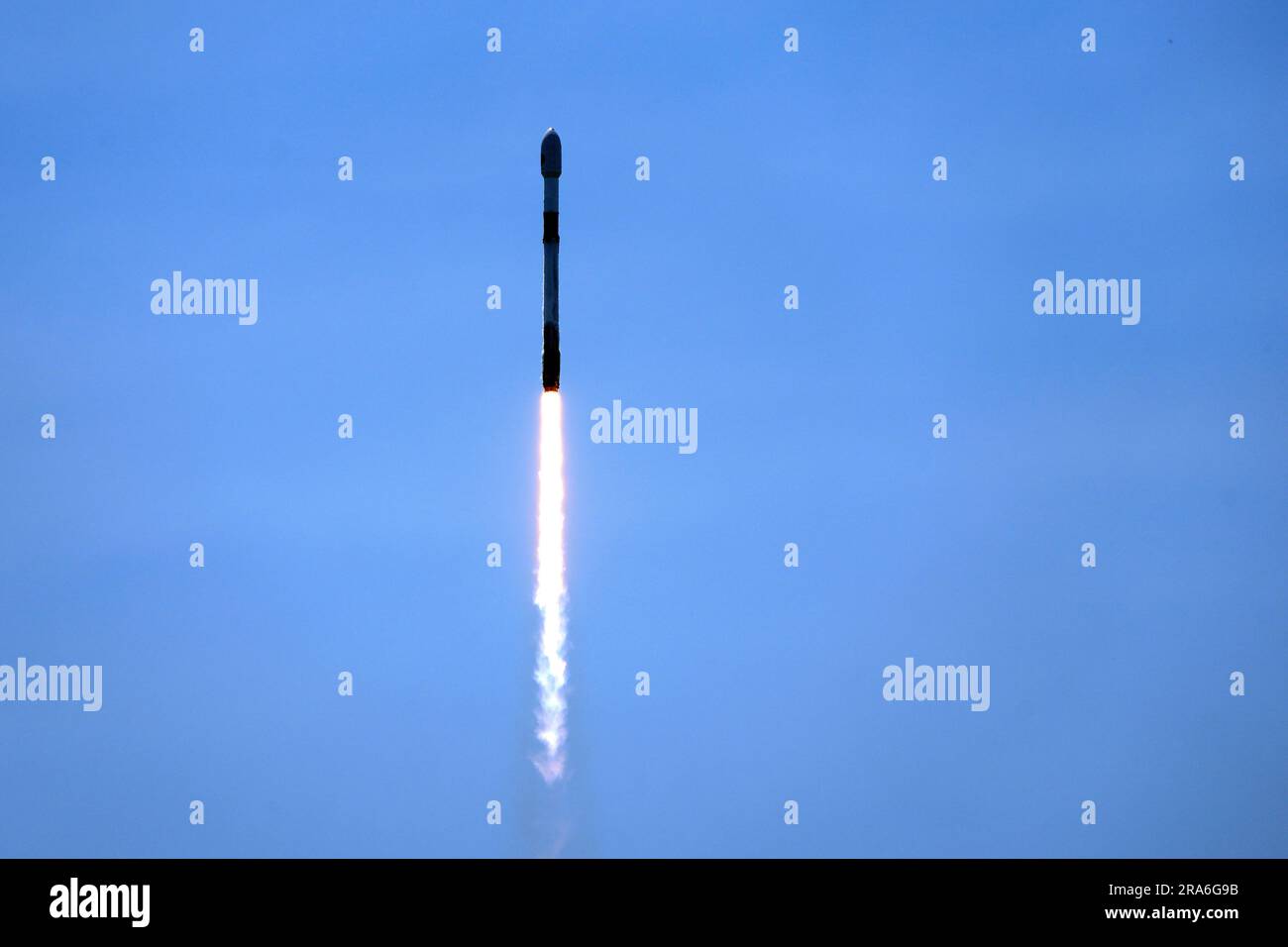 A SpaceX Falcon 9 rocket, with the European Space Agency Euclid space ...