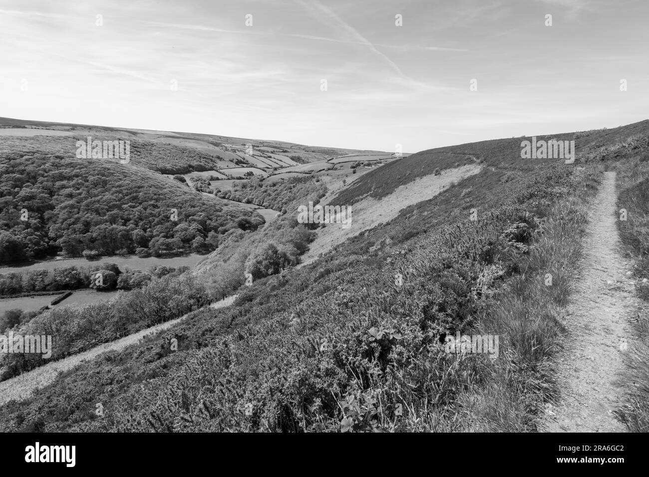 Landscape photo of the Doone valley in Exmoor National Park Stock Photo ...