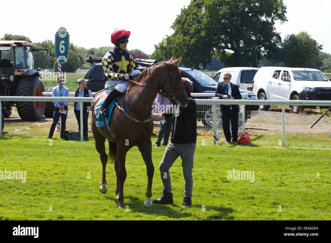 Jockey Graham Lee on Ryoto at York Racecourse Stock Photo - Alamy