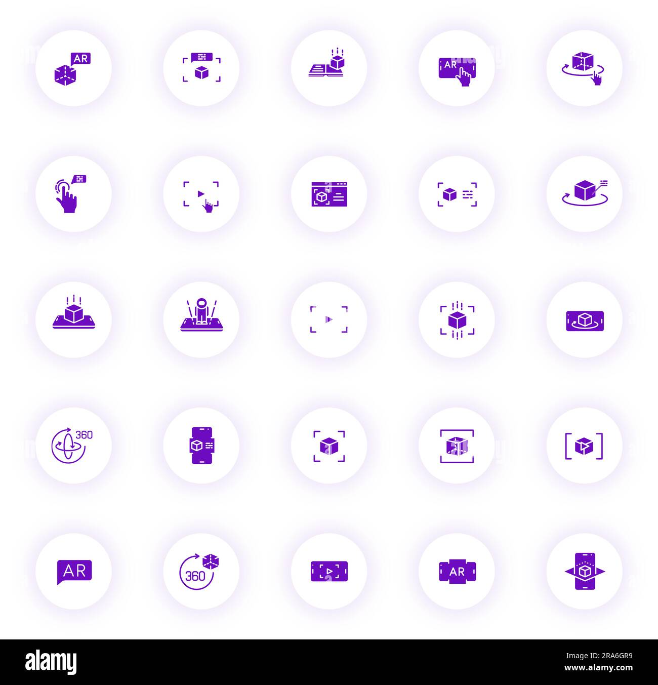 augmented reality purple color vector icons Stock Vector Image & Art ...
