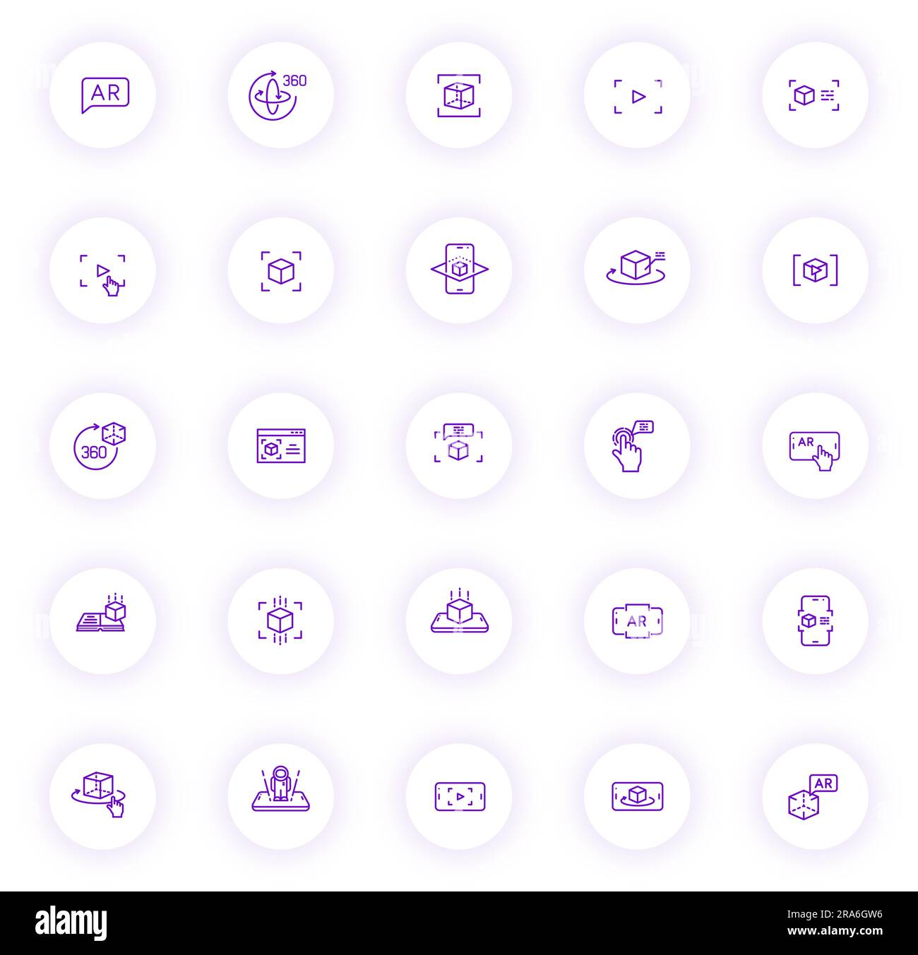 augmented reality purple color outline icons Stock Vector Image & Art ...