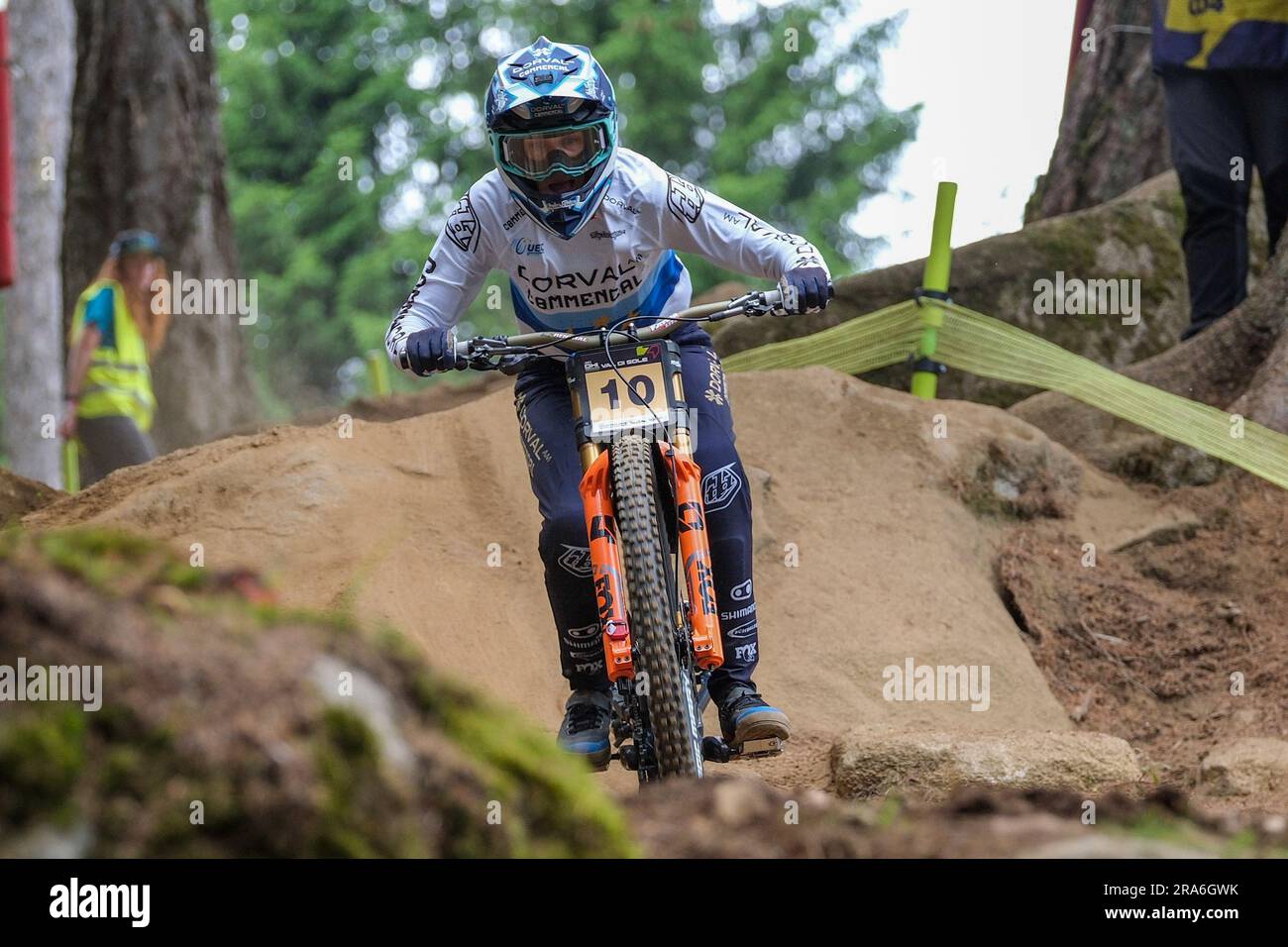 Monika Hrastnik (SLO) in action during DH Elite Women race, at UCI MTB ...