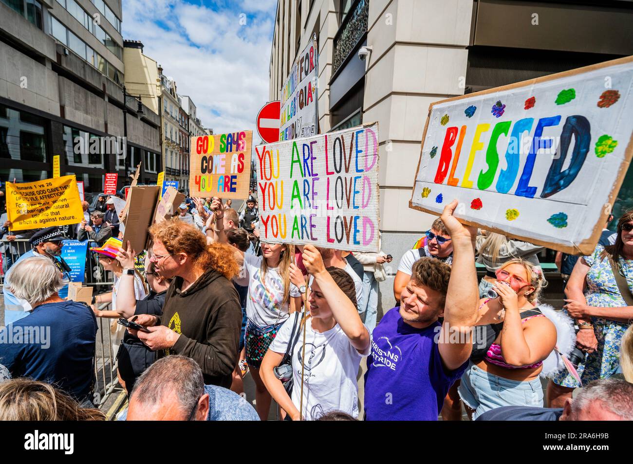 London, UK. 1st July, 2023. Christian fundamentalists protest and are ...