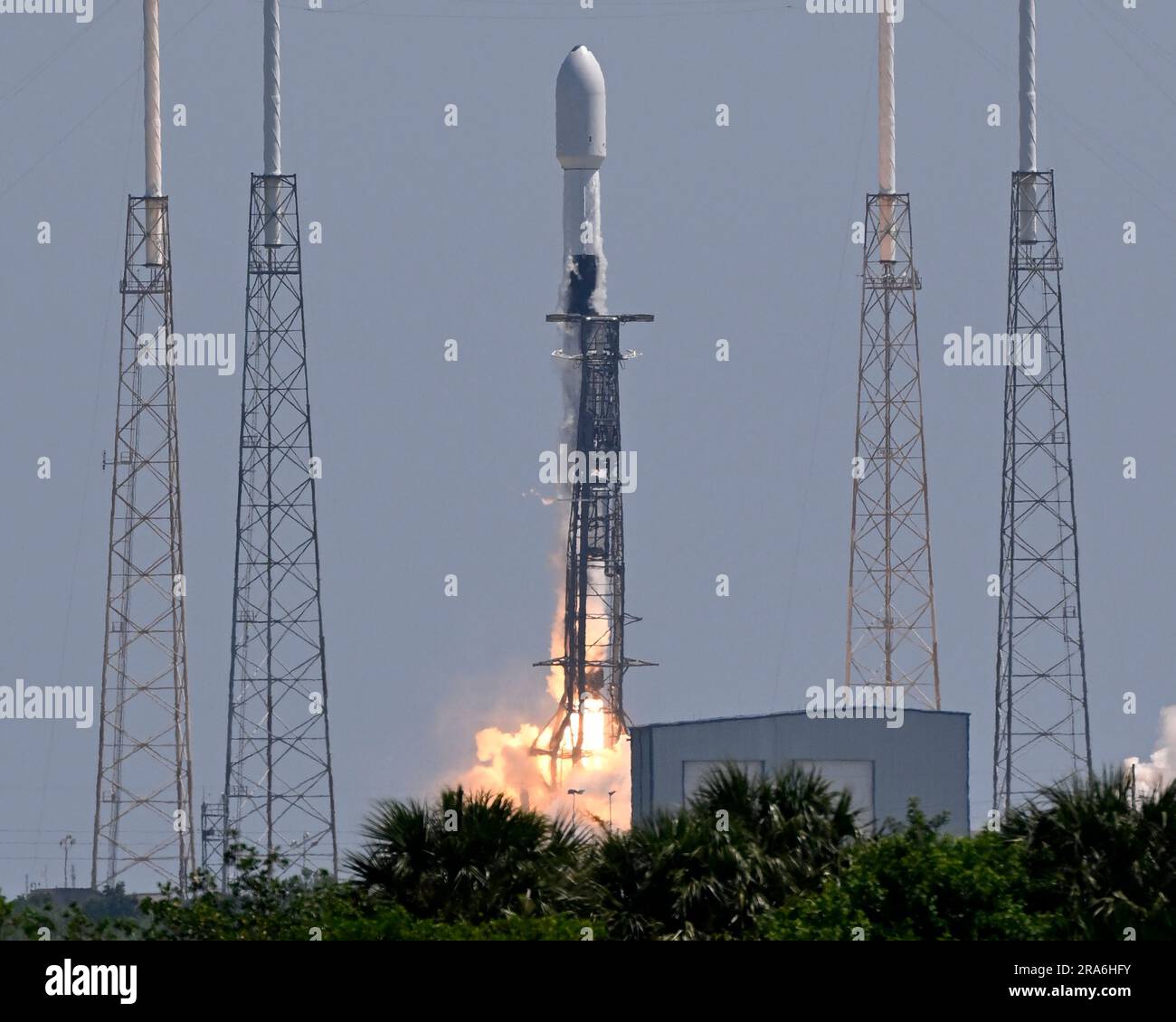 A SpaceX Falcon 9 rocket launches the Euclid satellite for the European ...