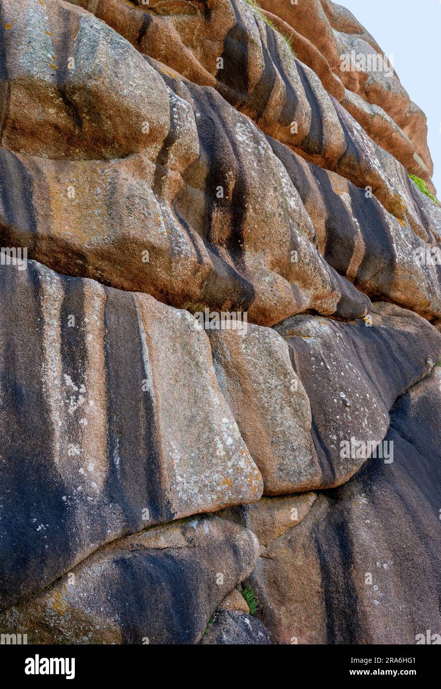 steep rock face at the coast of the atlantic ocean (Cote de granite ...