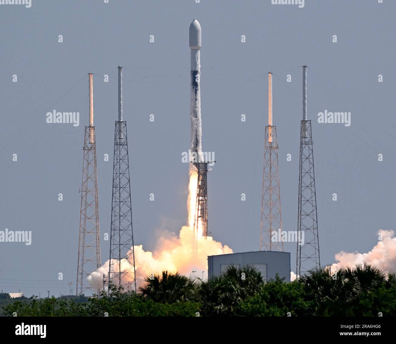 A Spacex Falcon 9 Rocket Launches The Euclid Satellite For The European