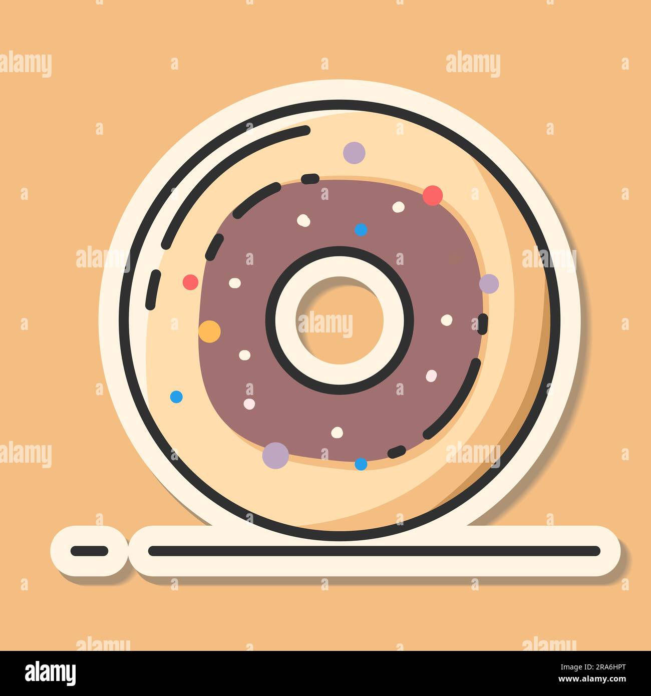 Cute donut sticker pastel concept beige color Stock Vector Image & Art ...
