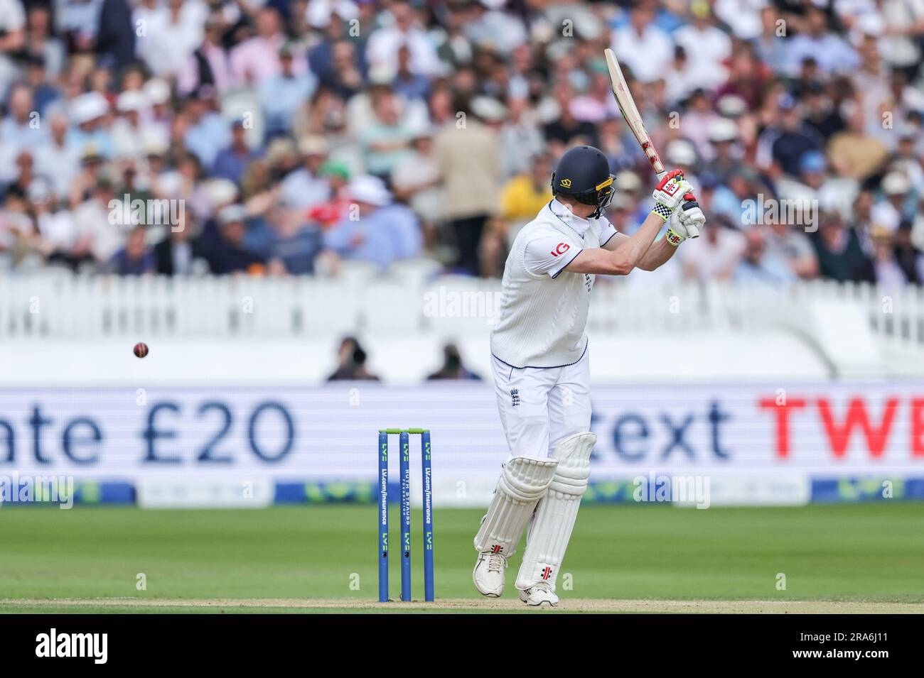 Zak Crawley of England clips the ball into the hands of Alex Carey of ...