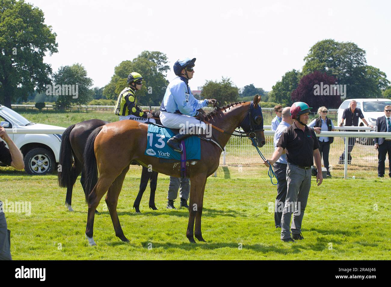 Jockey Duran Fentiman on Missutoo at York Racecourse Stock Photo - Alamy