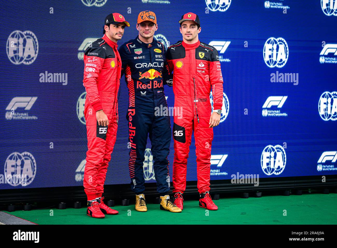 Spielberg, Austria. 30th June, 2023. (L-R) Scuderia Ferrari's Spanish ...