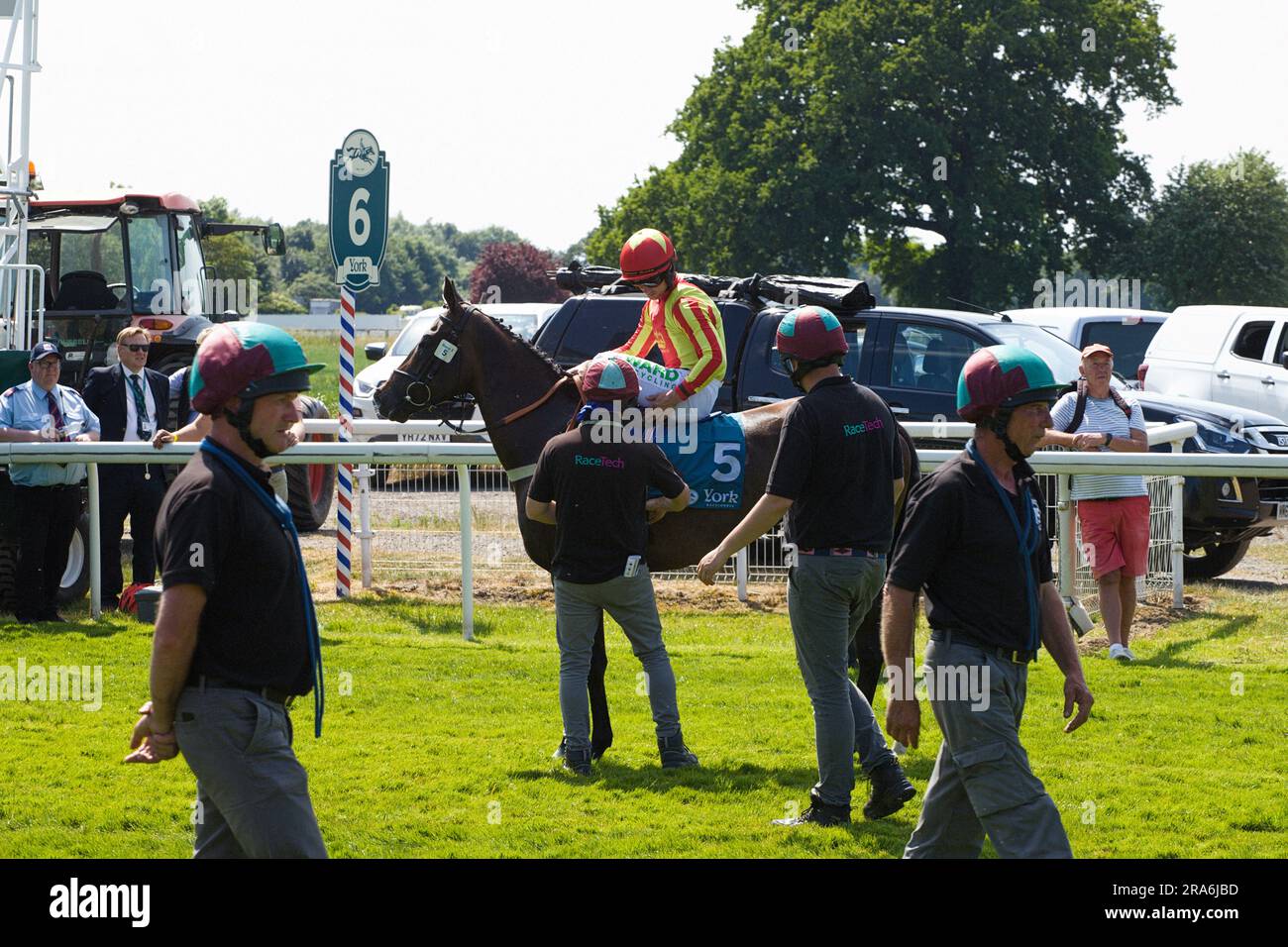 Jockey Jason Hart on Crazy Luck at York Races Stock Photo - Alamy