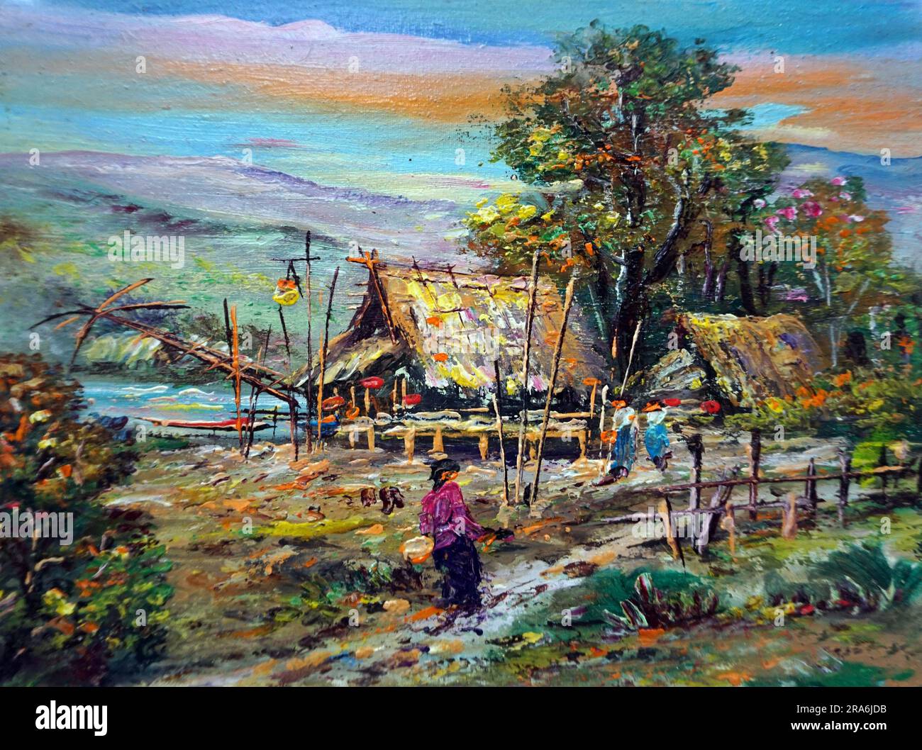 Art Oil painting Fine art Thailand Countryside Stock Photo - Alamy