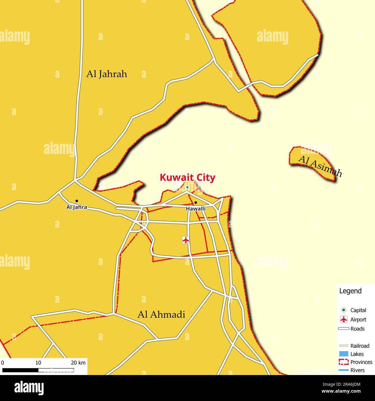 Capital Of Kuwait Map