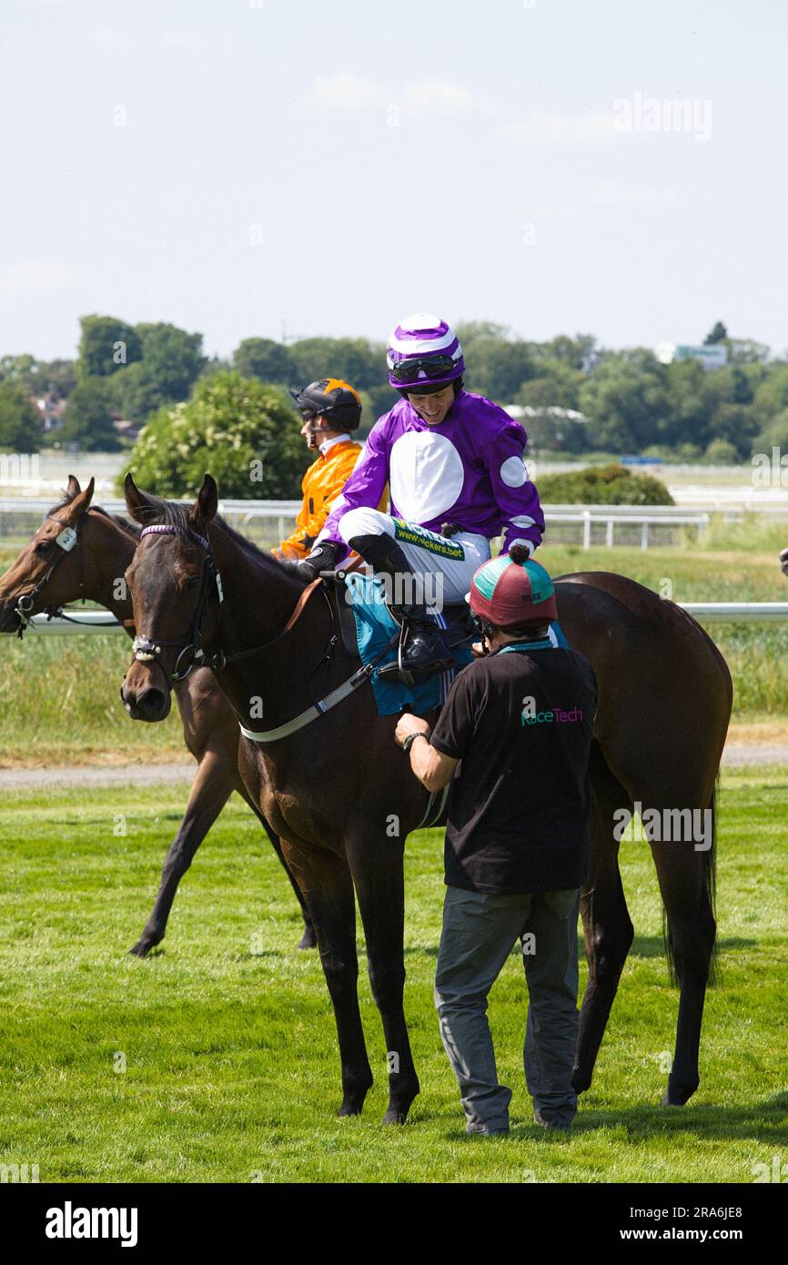 Jockey Graham Lee on Origintrail at York Races Stock Photo - Alamy