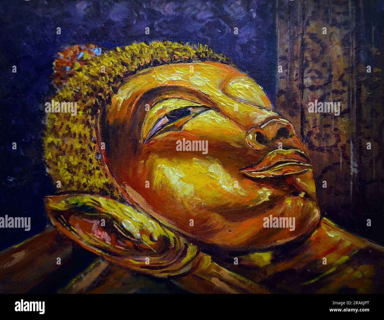 Art painting oil color Buddha statue at Wat Pho Temple Stock Photo - Alamy