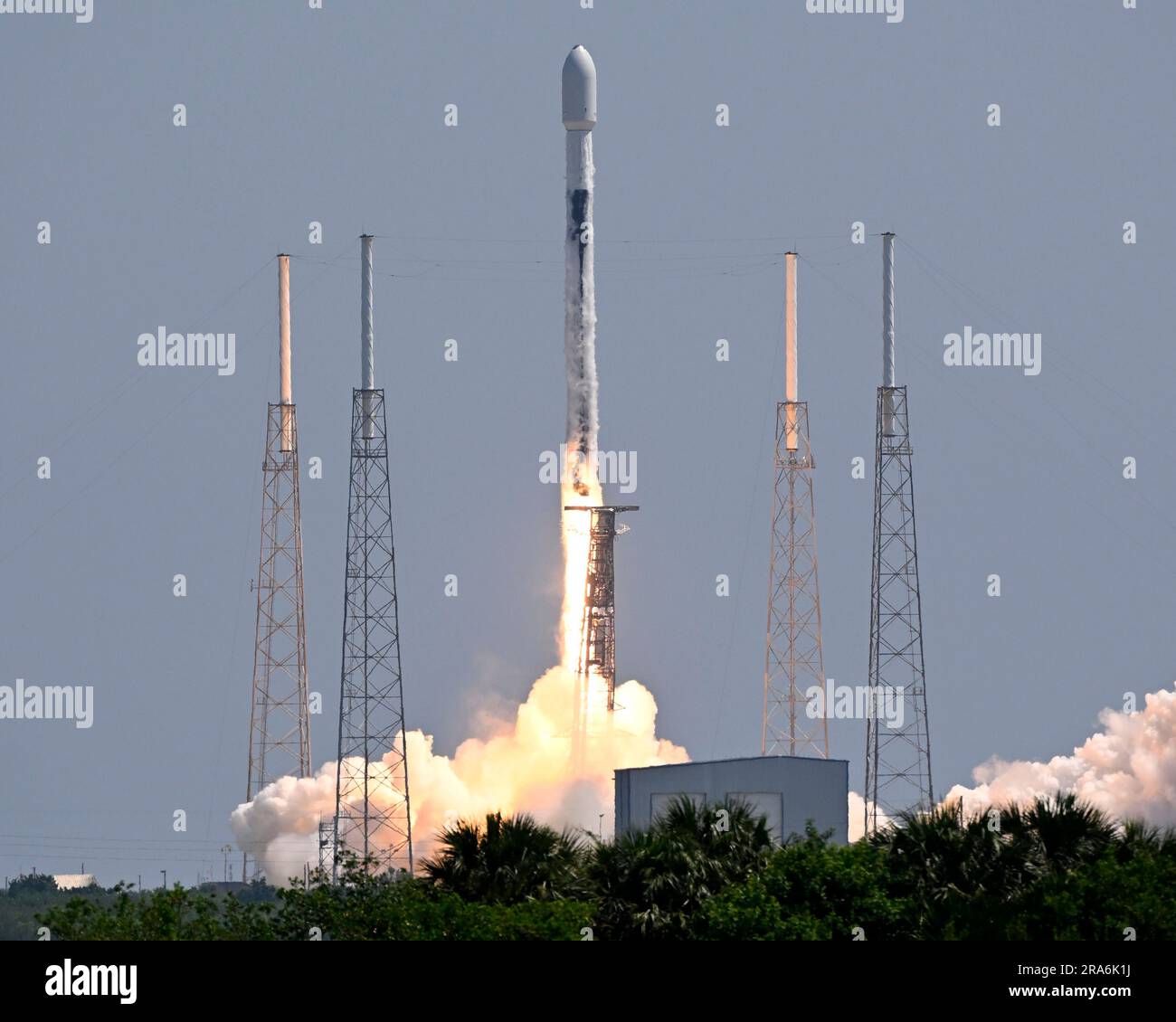 A SpaceX Falcon 9 rocket launches the Euclid satellite for the European ...
