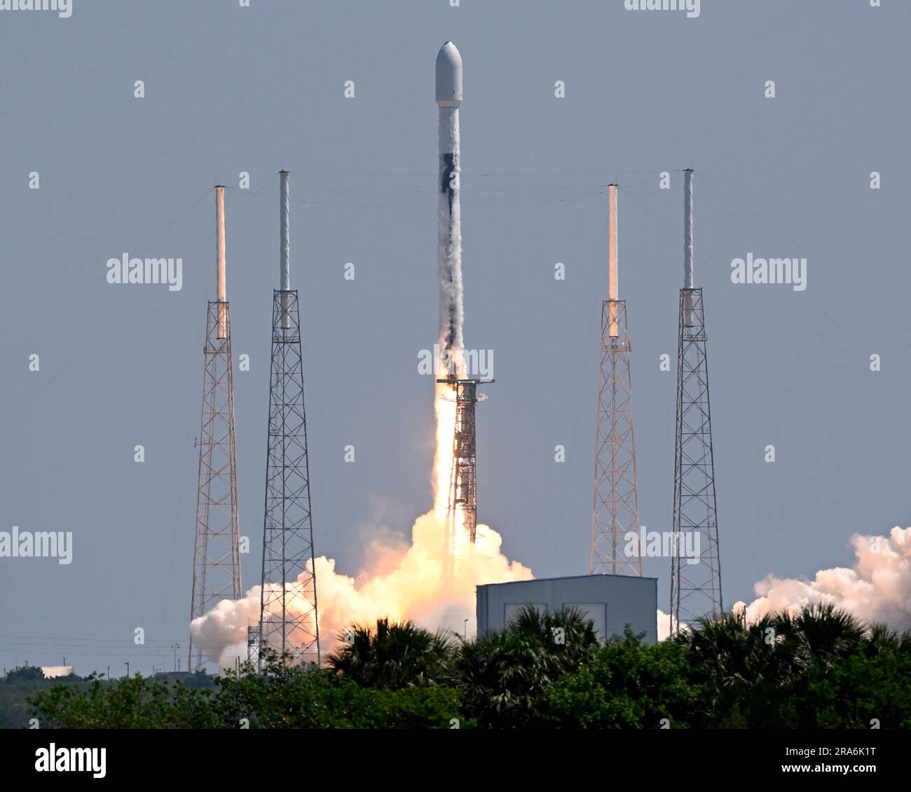 A SpaceX Falcon 9 rocket launches the Euclid satellite for the European ...
