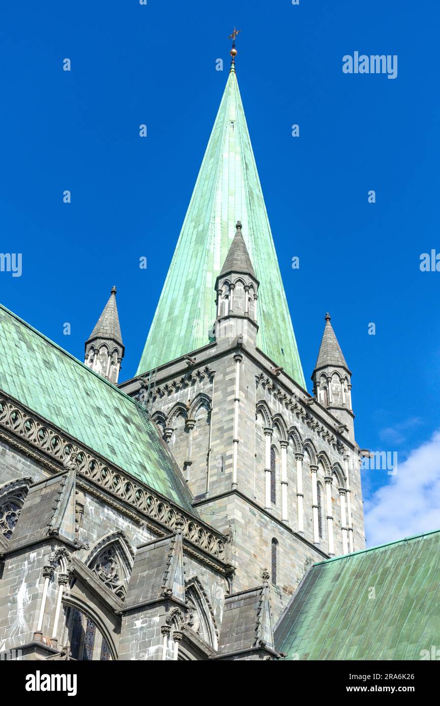 Spire church facade nidaros cathedral 13th century nidarosdomen hi-res ...