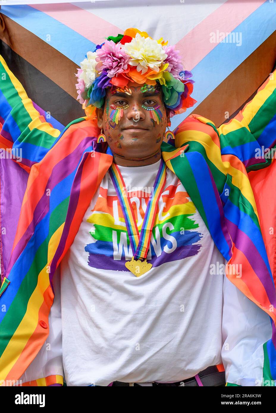 Pride In London parade from Hyde Park Corner to Westminster ...