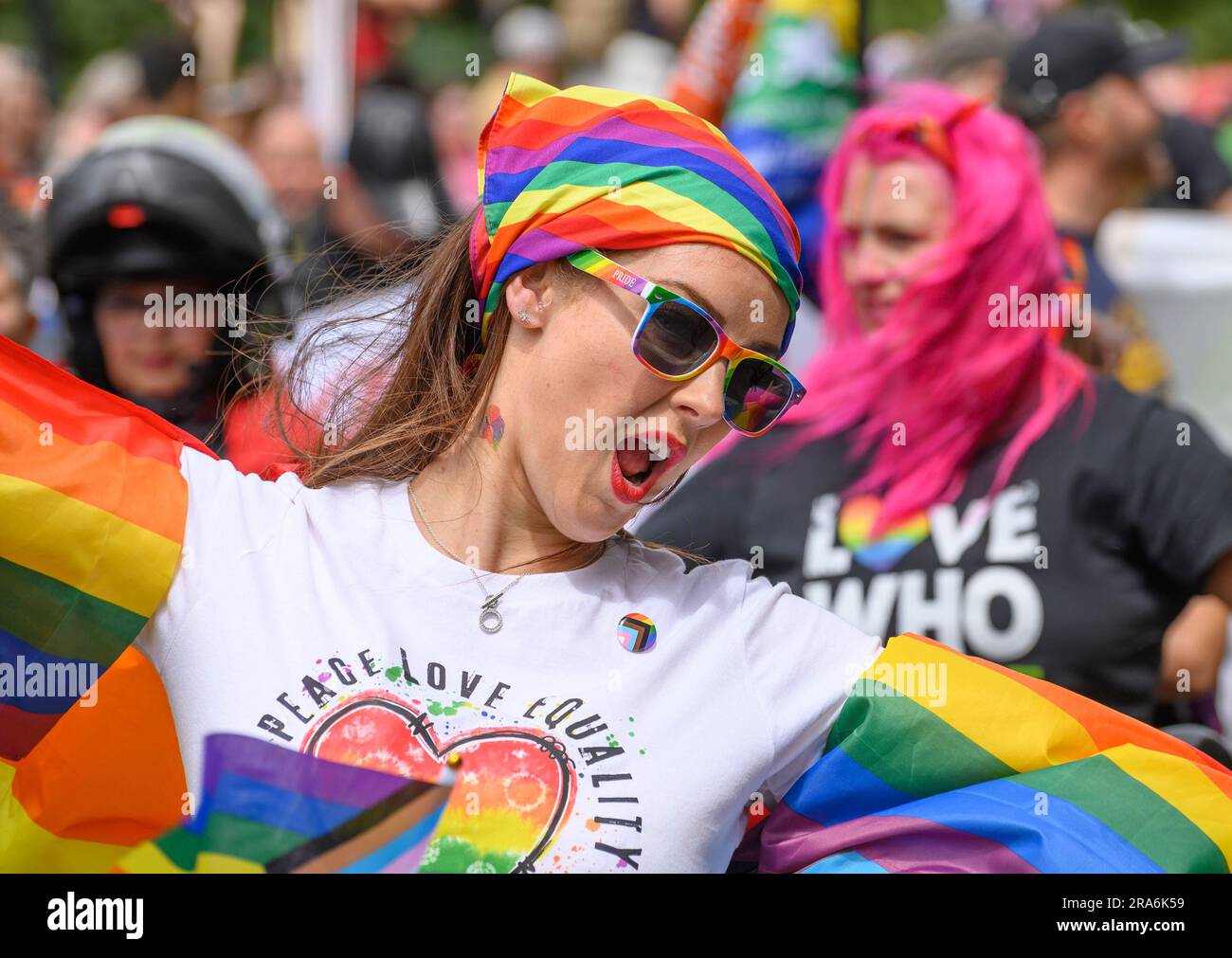 Pride In London parade from Hyde Park Corner to Westminster ...