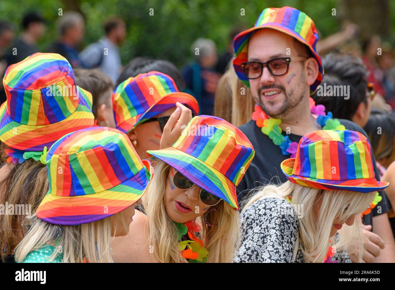 Pride In London parade from Hyde Park Corner to Westminster ...