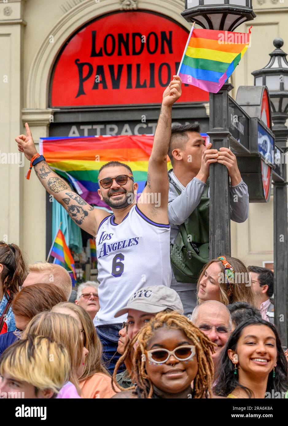Pride In London parade from Hyde Park Corner to Westminster ...