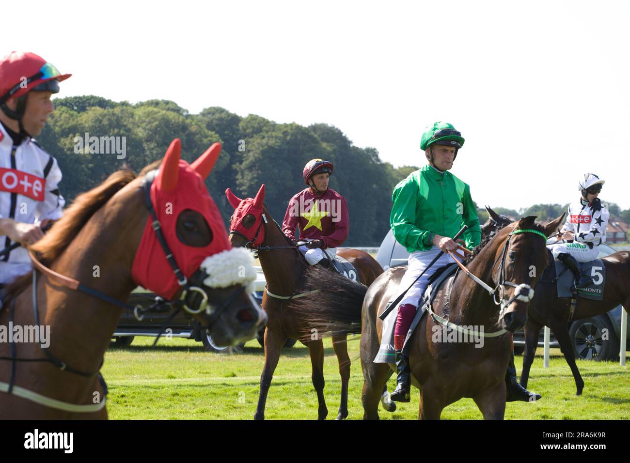 left to right: Jockeys Ben Curtis, Duran Fentiman, Callum Rodriguez and ...