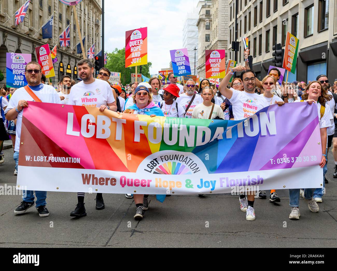 Pride In London parade from Hyde Park Corner to Westminster ...