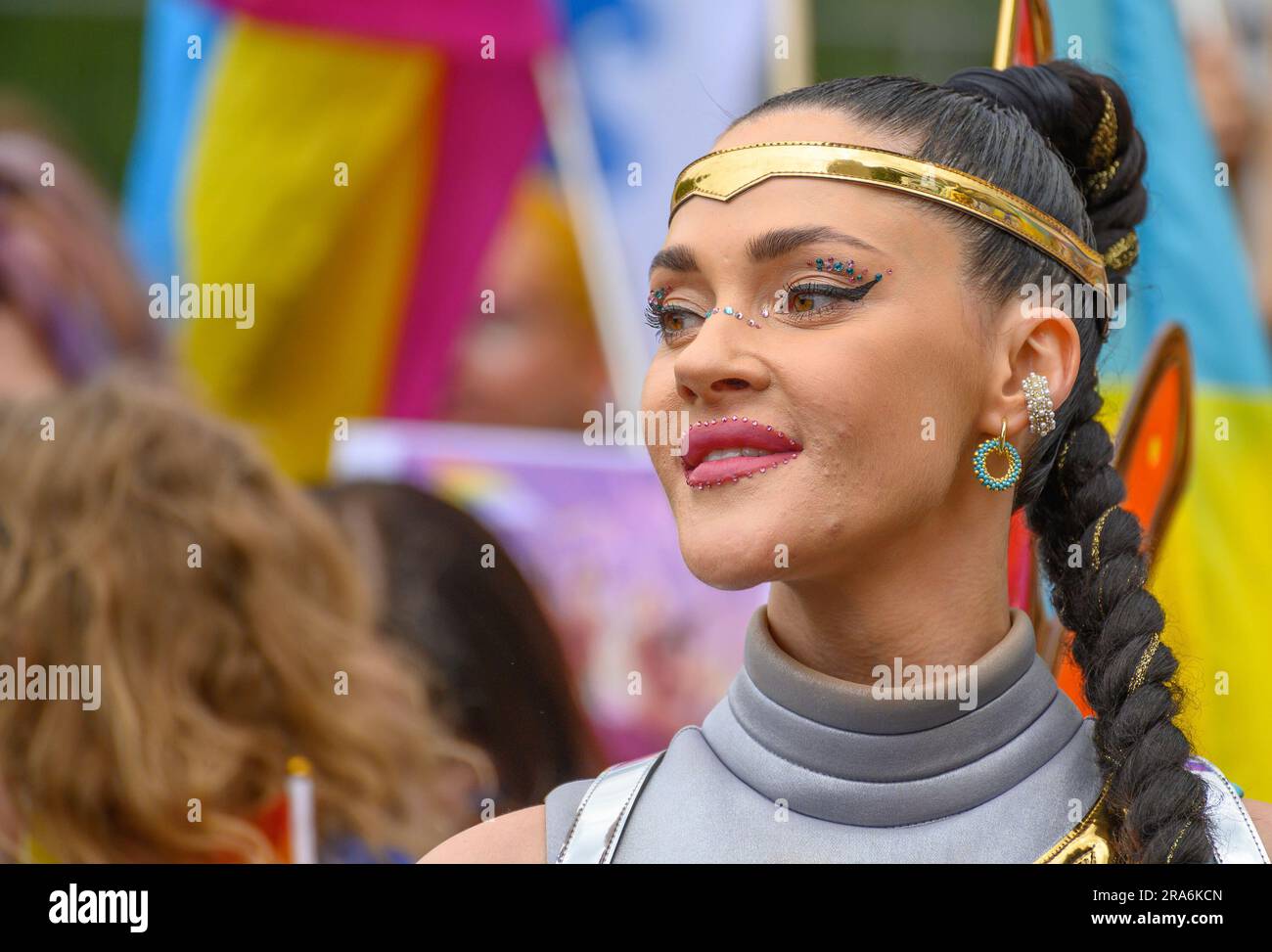 Pride In London parade from Hyde Park Corner to Westminster ...