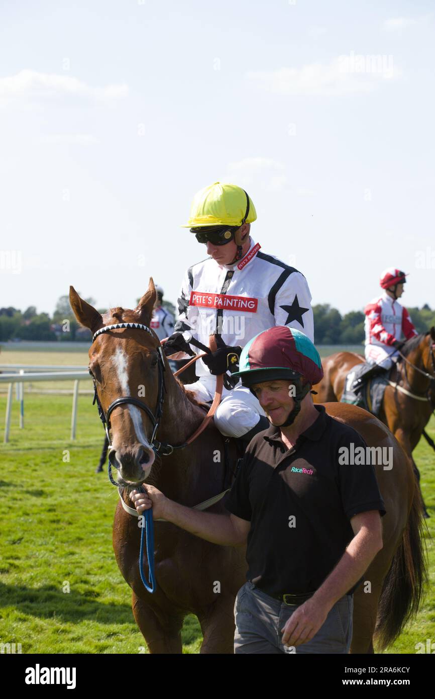 Jockey Sam James on Bellarchi at York Races Stock Photo - Alamy