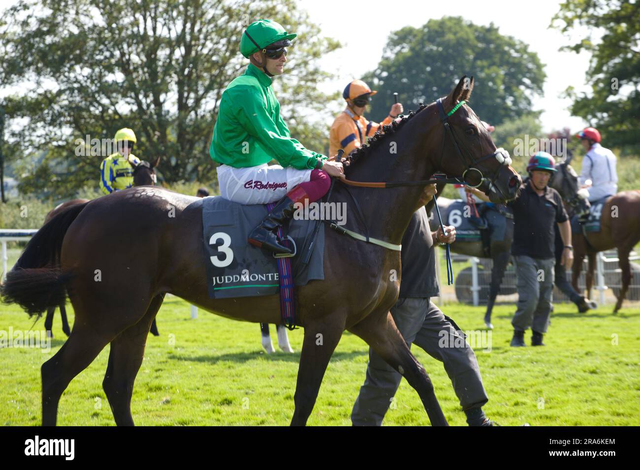 Jockey Callum Rodriguez on Cool Run at York Racecourse Stock Photo - Alamy