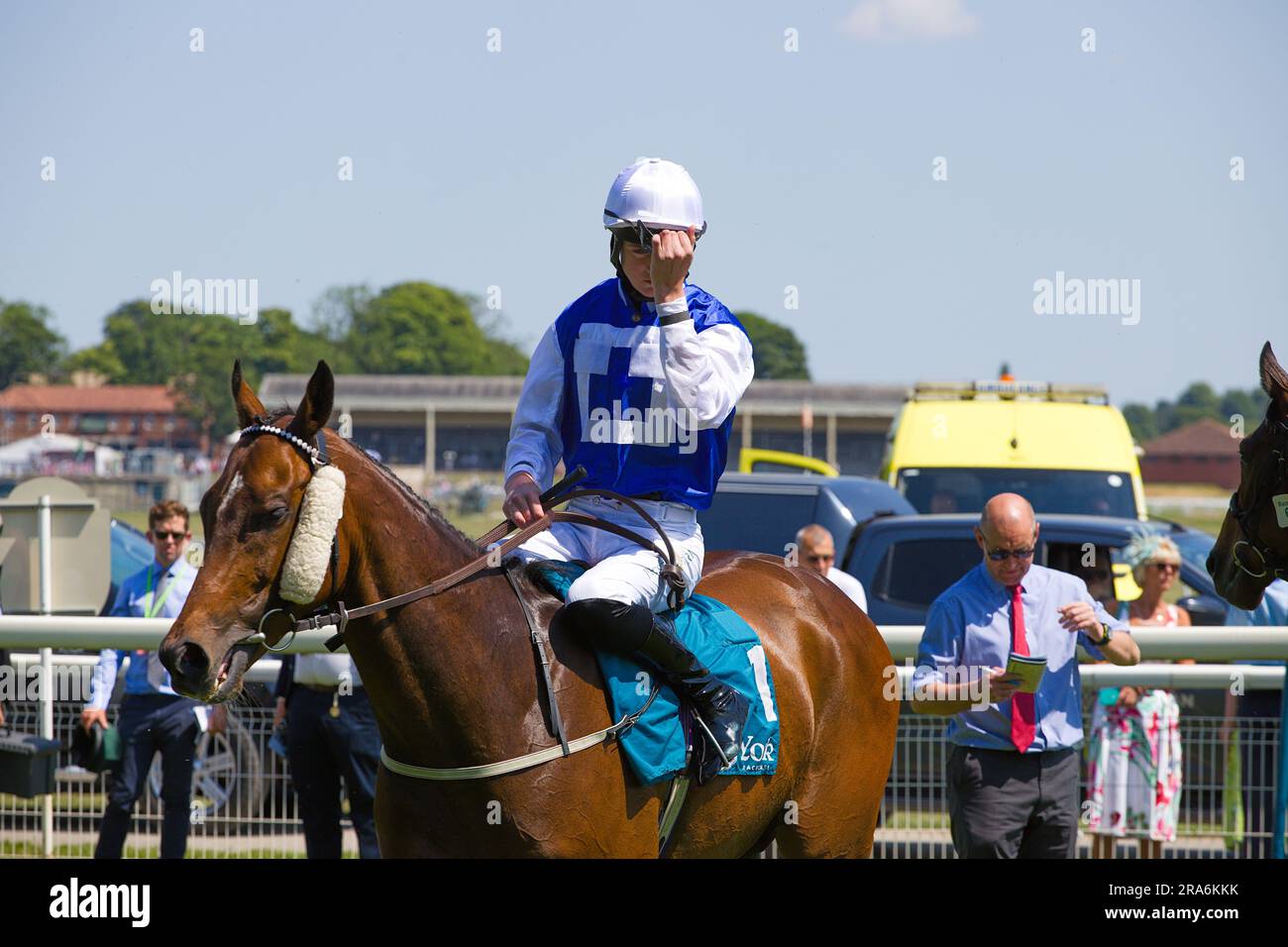 Jockey Jonny Peate on Jean Baptiste at York Races Stock Photo - Alamy