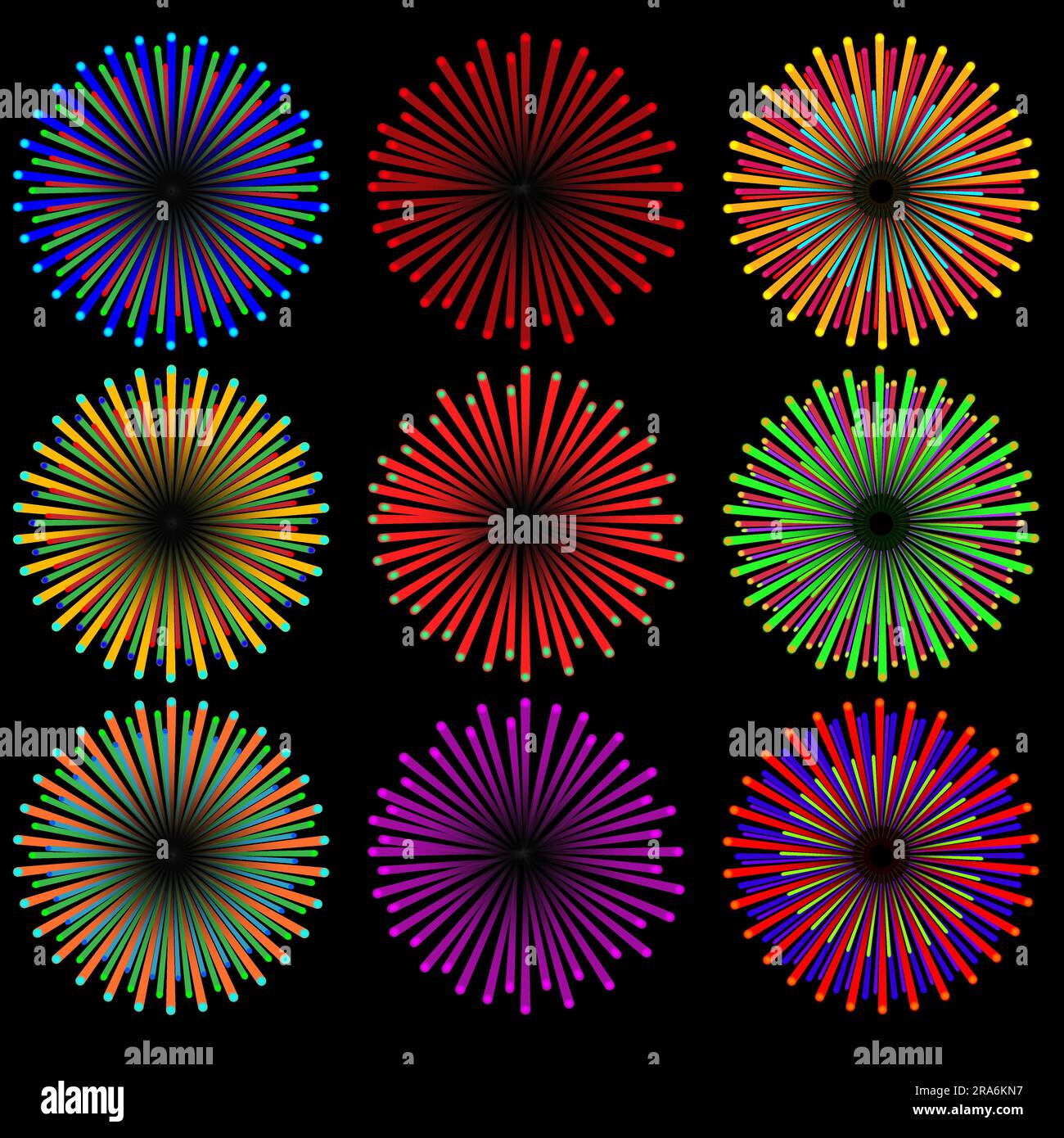 beautiful elegant circular star pattern sun explosion burst blast fire ...