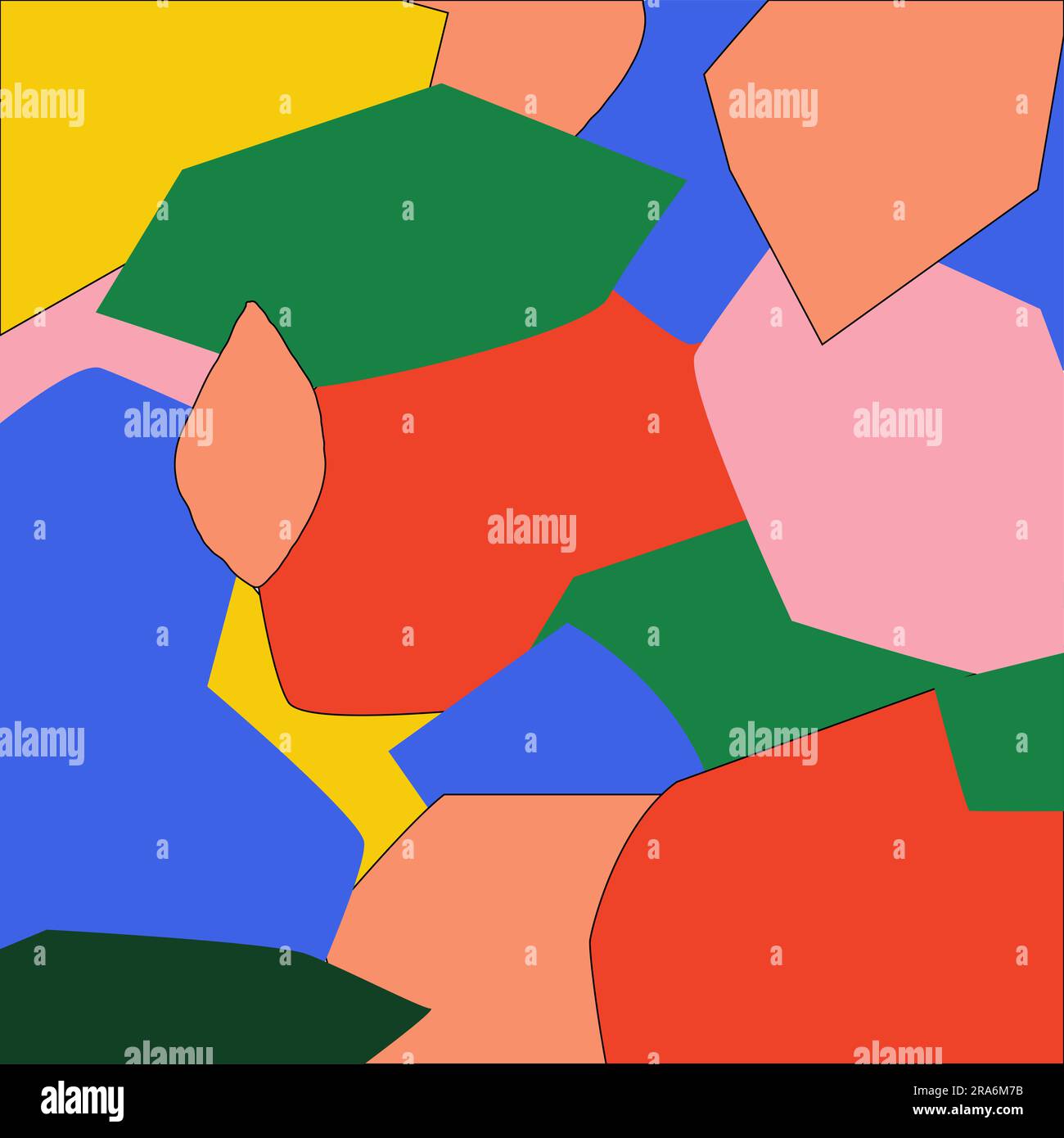 Doodle shape pattern. Color geometric figures. Irregular splashes ...