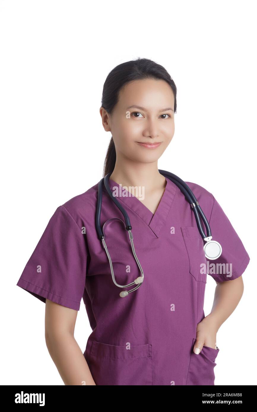 Doctor on purple background hi-res stock photography and images - Alamy