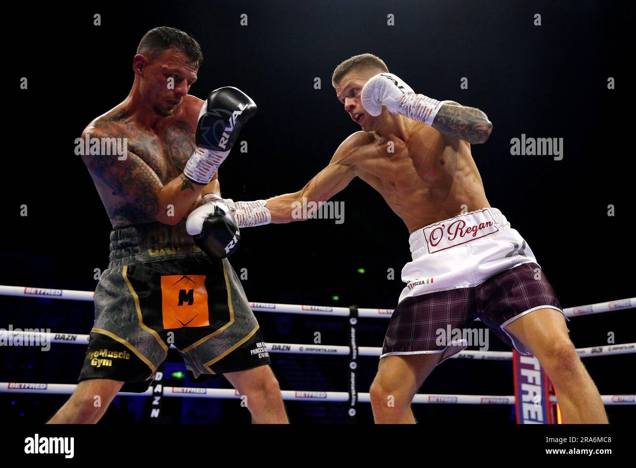 Jordan Ellison (left) and Cory O'Regan in action during their ...