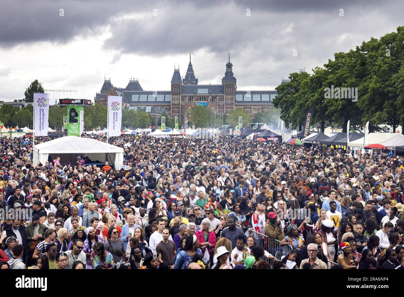 AMSTERDAM - The Keti Koti Festival on the Museumplein. The celebration of Keti Koti in Amsterdam ...