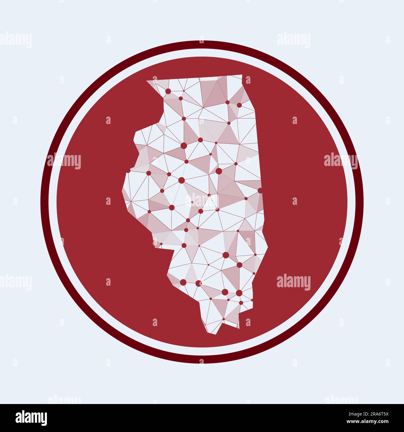 Illinois icon. Trendy tech logo of the US state. Geometric mesh round ...
