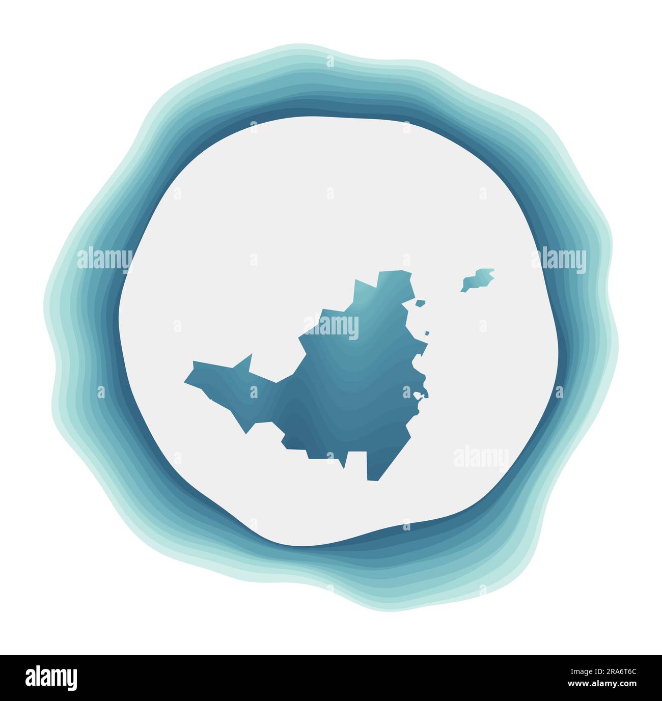 Saint Martin logo. Badge of the island. Layered circular sign around ...