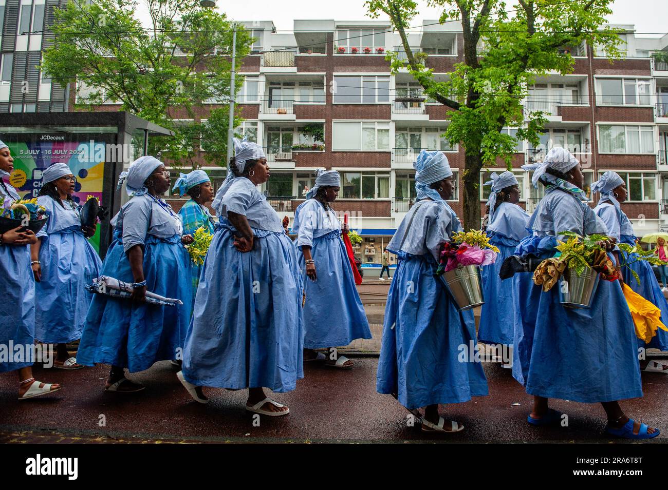 Amsterdam, Netherlands. 01st July, 2023. A group of Surinamese women is ...